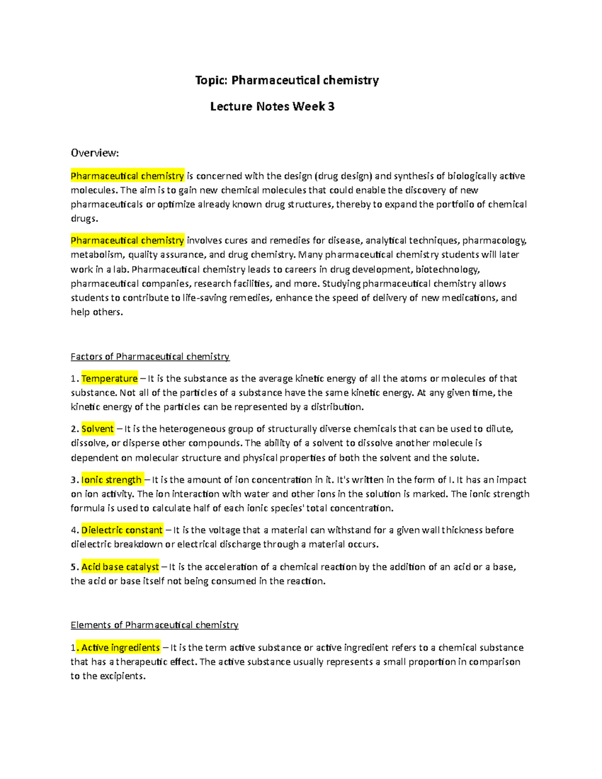 Pharmaceutical chemistry - Topic: Pharmaceutical chemistry Lecture ...