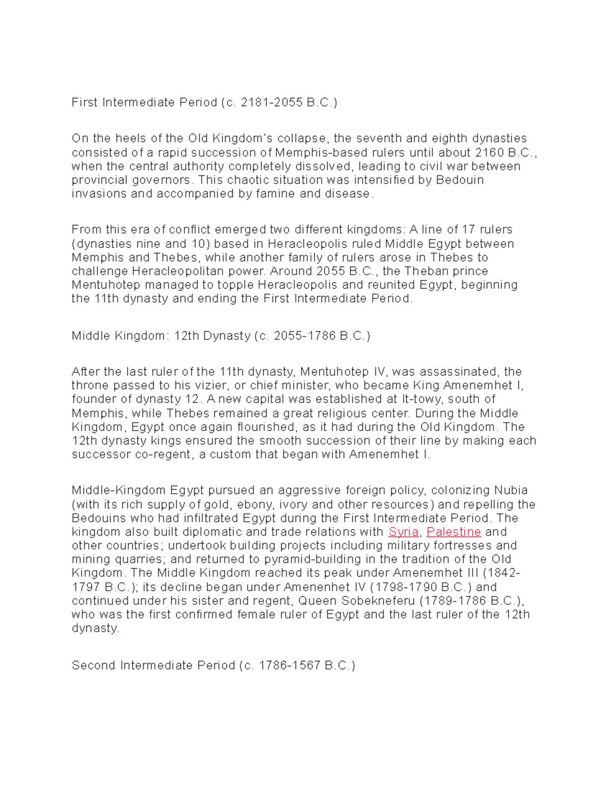 First Intermediate Period eGYPTIANS CIVILIZATION - First Intermediate ...