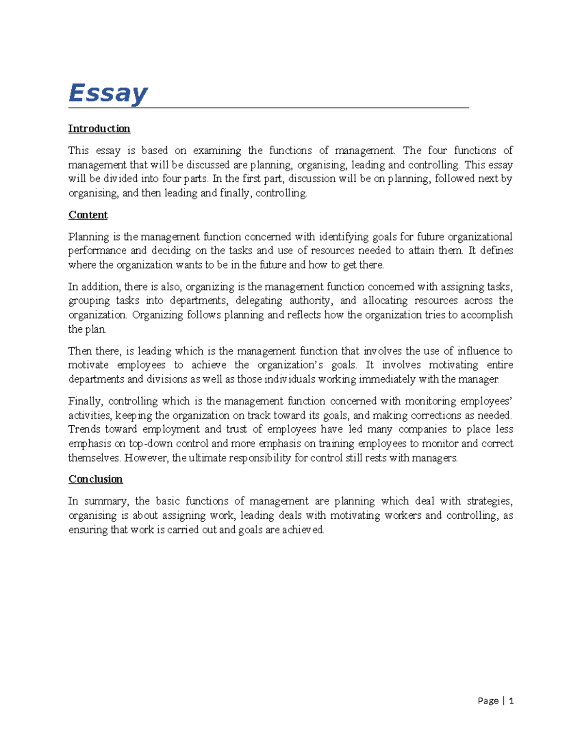 Tutorial 1 Sample Essay Answer - Essay Introduction This essay is based ...