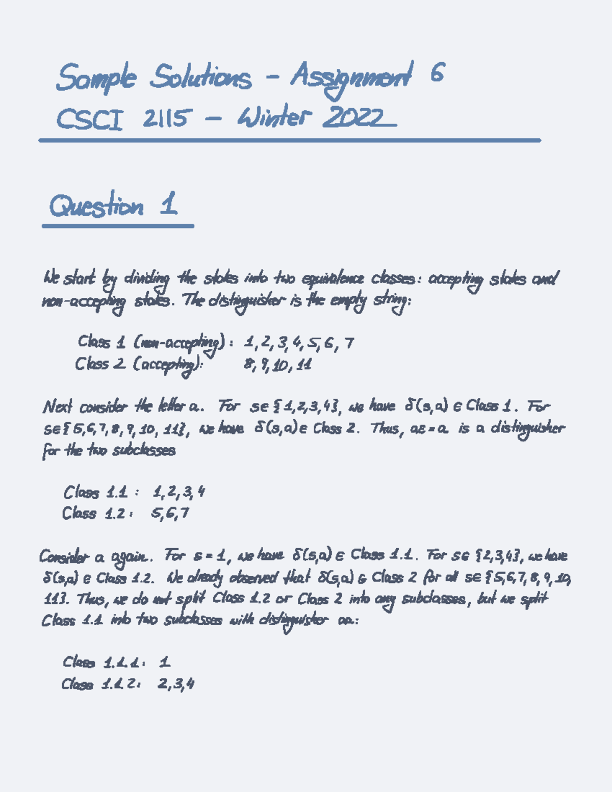 Solution 6 - Sample Solutions Assignment 6 CSCI 2115 Winter 2022 Question 1 We start by dividing ...