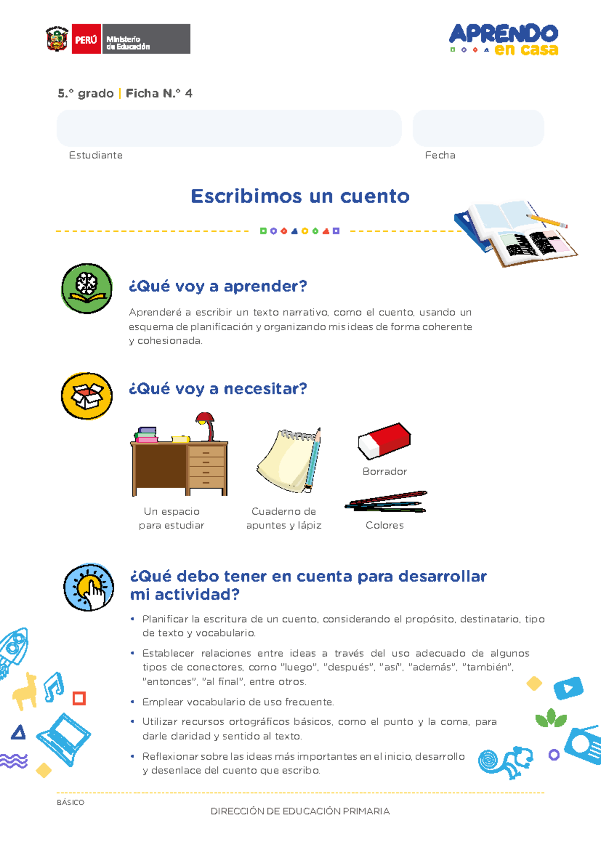 Escribimos-cuento - importante - DIRECCIÓN DE EDUCACIÓN PRIMARIA Escribimos un cuento 5.° grado ...
