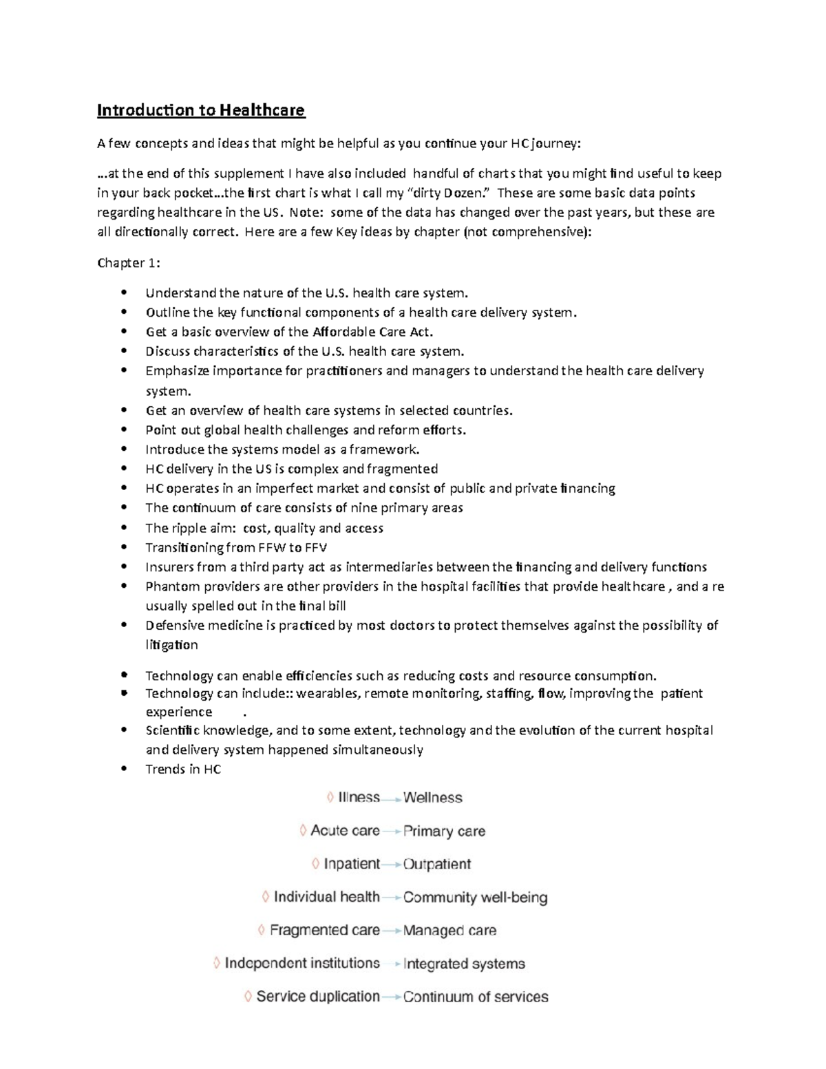 Summaried Noted Introduction to Healthcare - Introduction to Healthcare ...