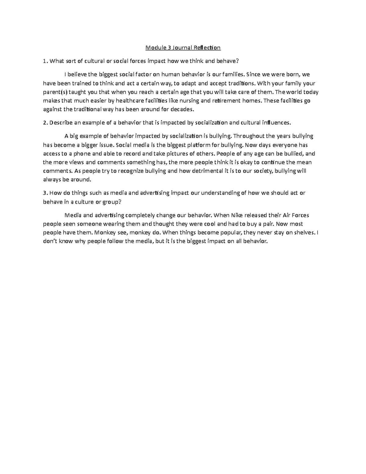 SCS100 Module 3 Journal Reflection - SCS 100 - SNHU - Studocu