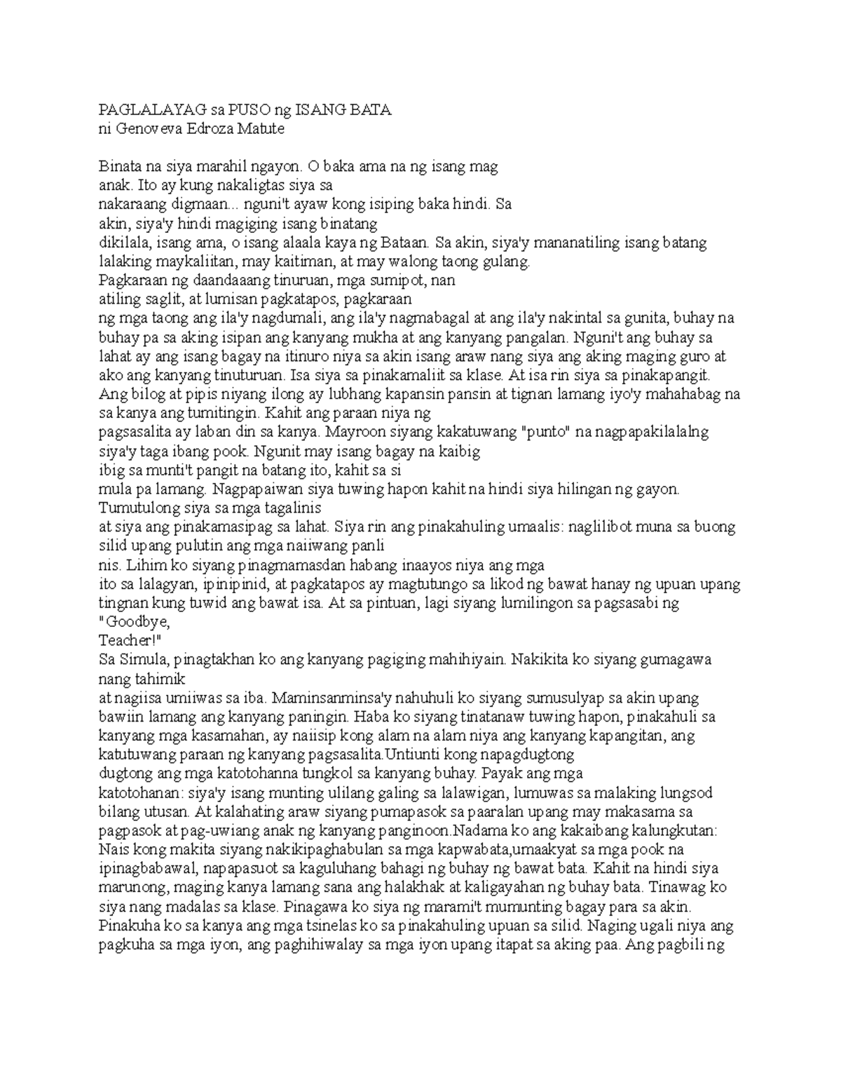 Paglalayag sa PUSO ng Isang BATA - PAGLALAYAG sa PUSO ng ISANG BATA ni ...