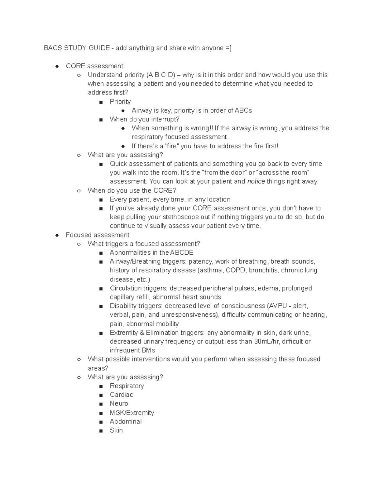 BACS Study Guide - BACS STUDY GUIDE - add anything and share with ...