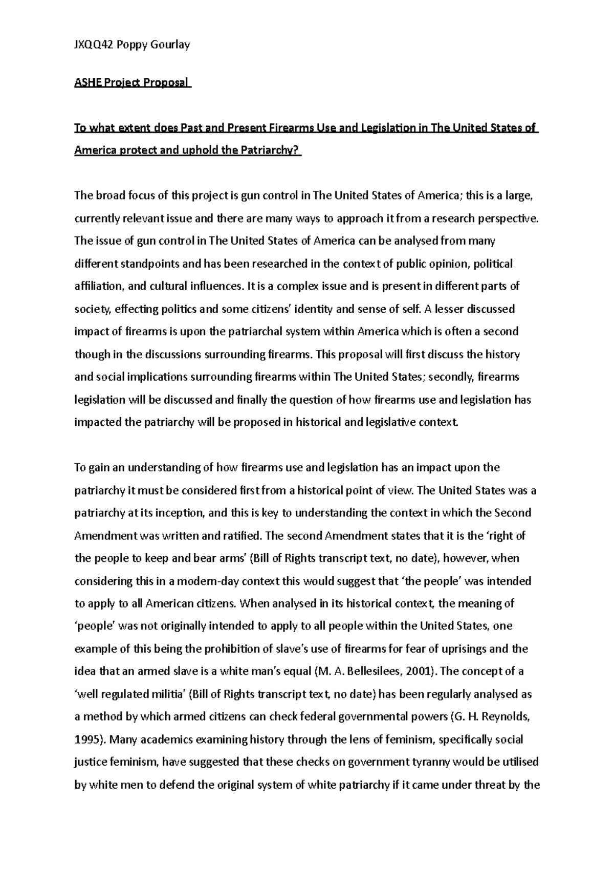 ASHE Proposal Jan 2022 - ASHE Project Proposal To what extent does Past ...