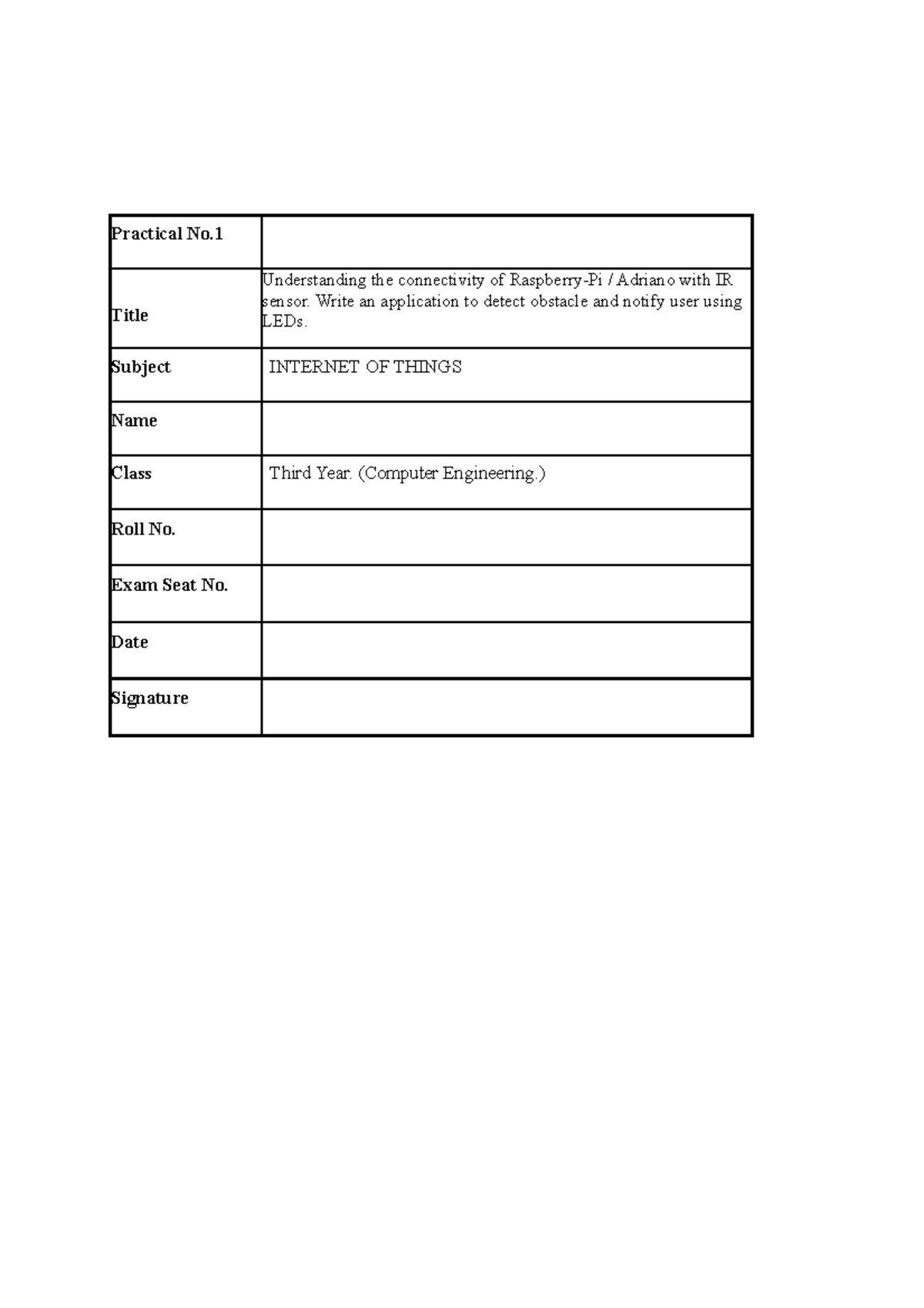 Laboratory Praticse 1 - Practical No. Title Understanding the connectivity of Raspberry-Pi ...