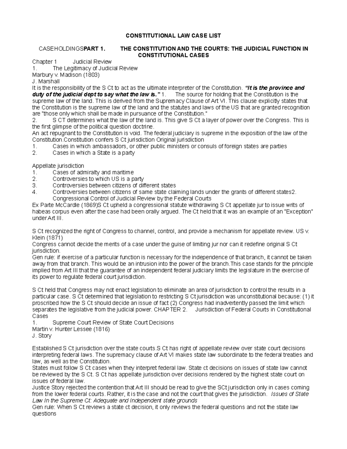 Conlaw - List of all con law I cases and briefs - CONSTITUTIONAL LAW ...