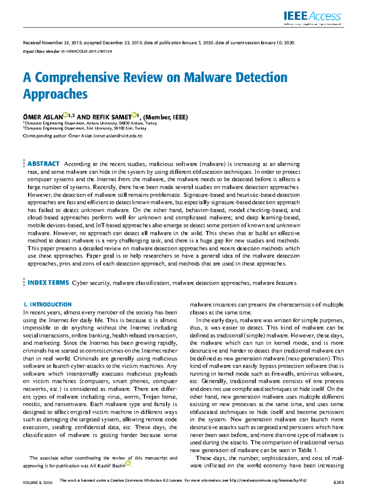 A Comprehensive Review on Malware Detection Approaches - Received ...