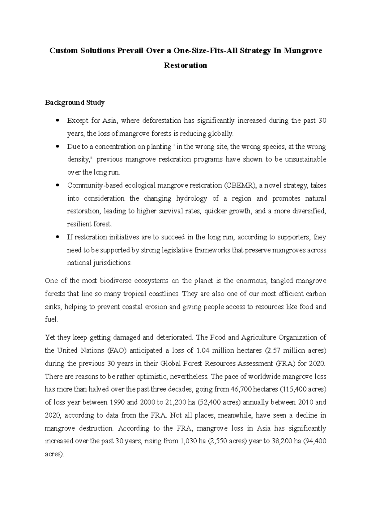 Summary 1a - example of summarizing assignment. - Custom Solutions Prevail Over a One-Size-Fits ...