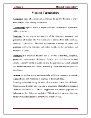 Medical terminology lec 5 - Medical Terminology The Cardiovascular ...