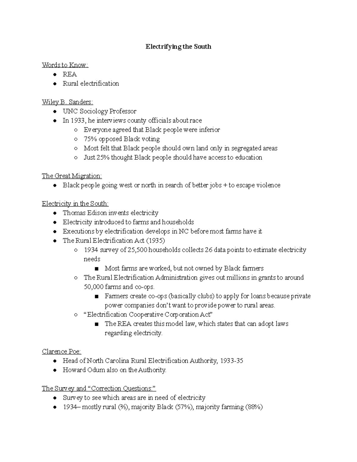 Electrifying the South - Electrifying the South Words to Know: REA ...