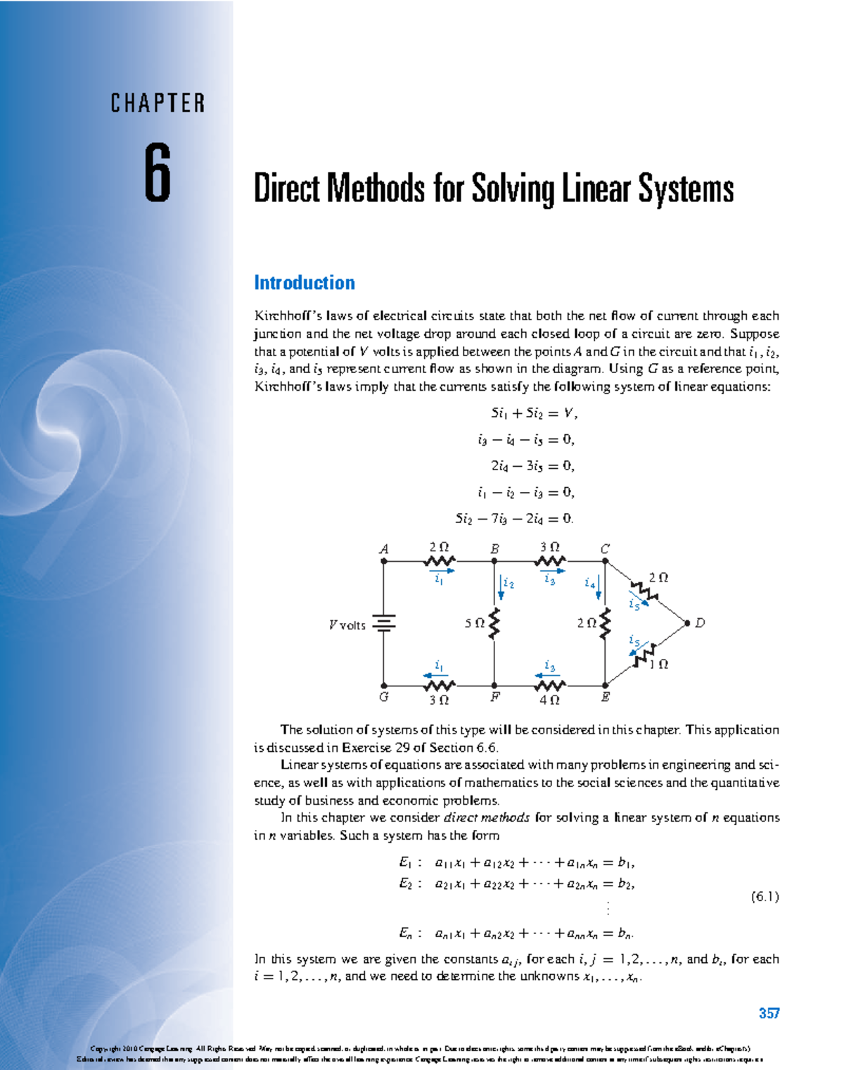 Numerical analysis 9th-375-427-1-12 - C H A P T E R 6 Direct Methods for Solving Linear Systems ...