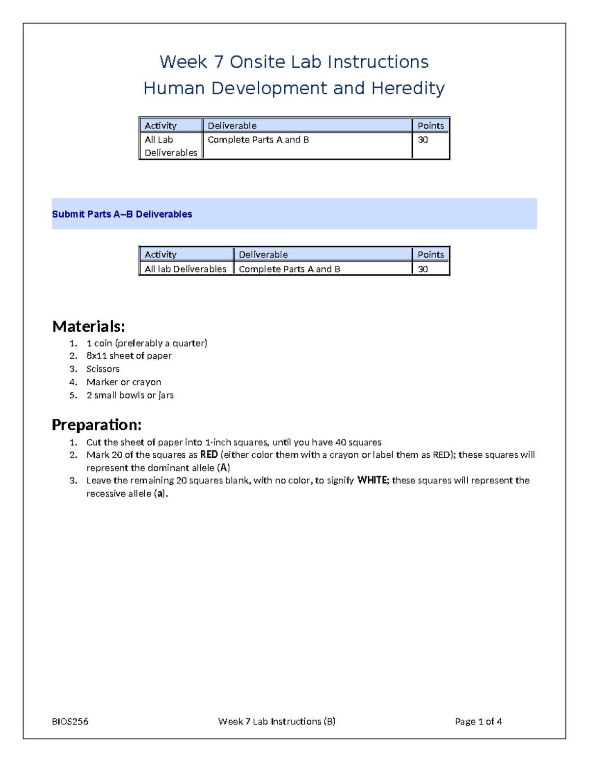 BIOS256 Week 7 Onsite Lab - BIOS-256 - Chamberlain - Studocu