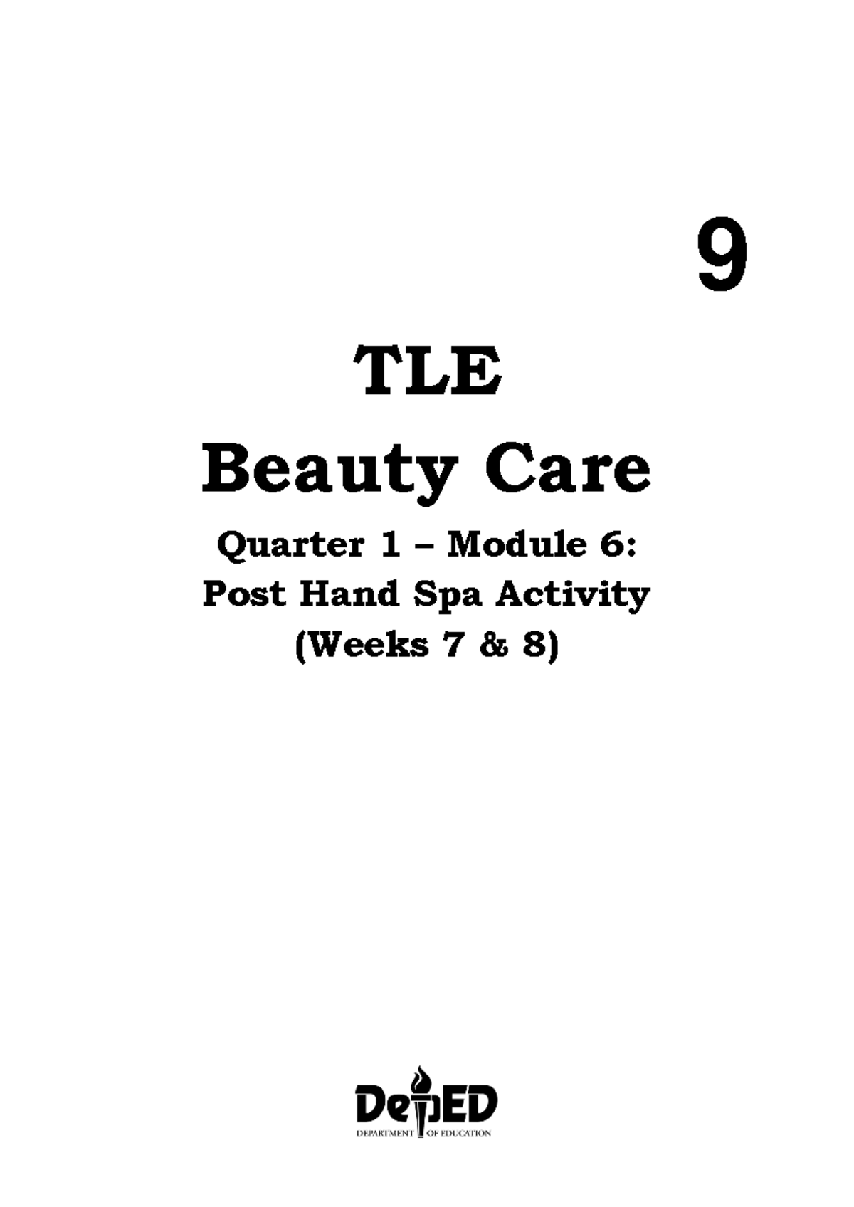 6 - TLE - 9 TLE Beauty Care Quarter 1 – Module 6: Post Hand Spa ...
