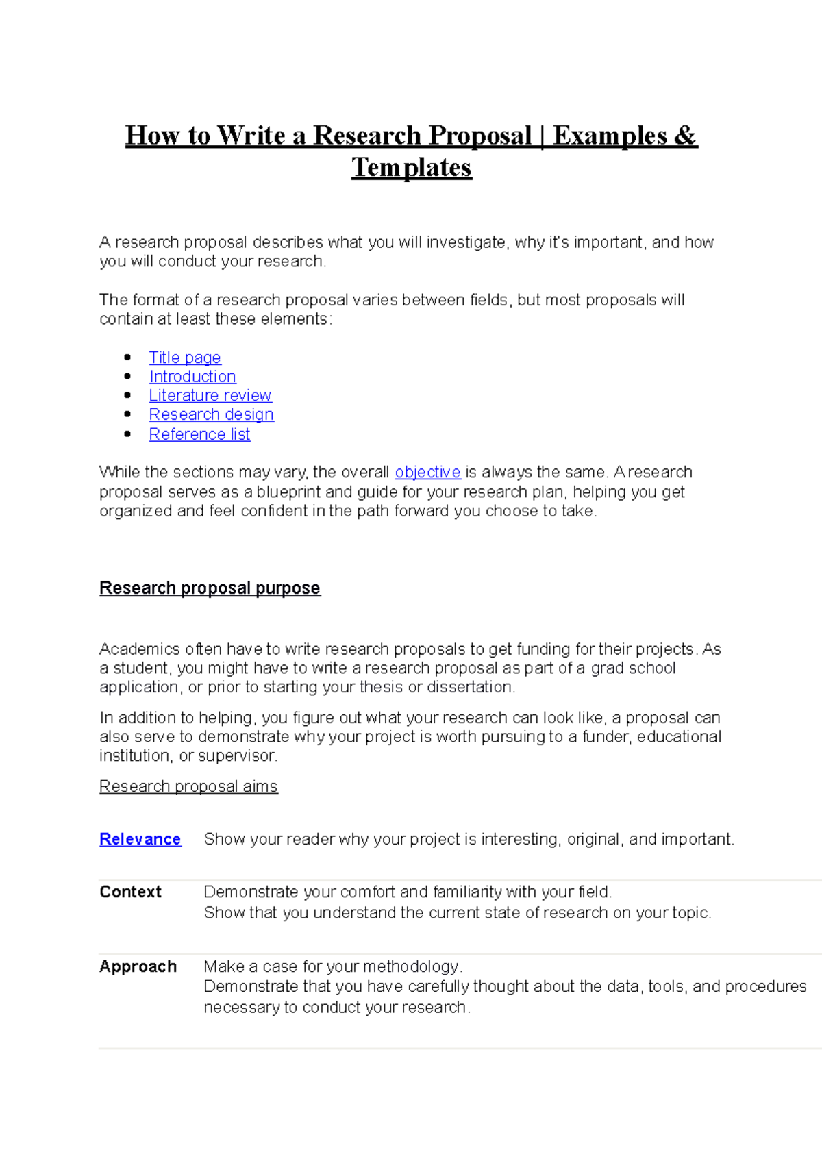 How to Write a Research Proposal - The format of a research proposal ...