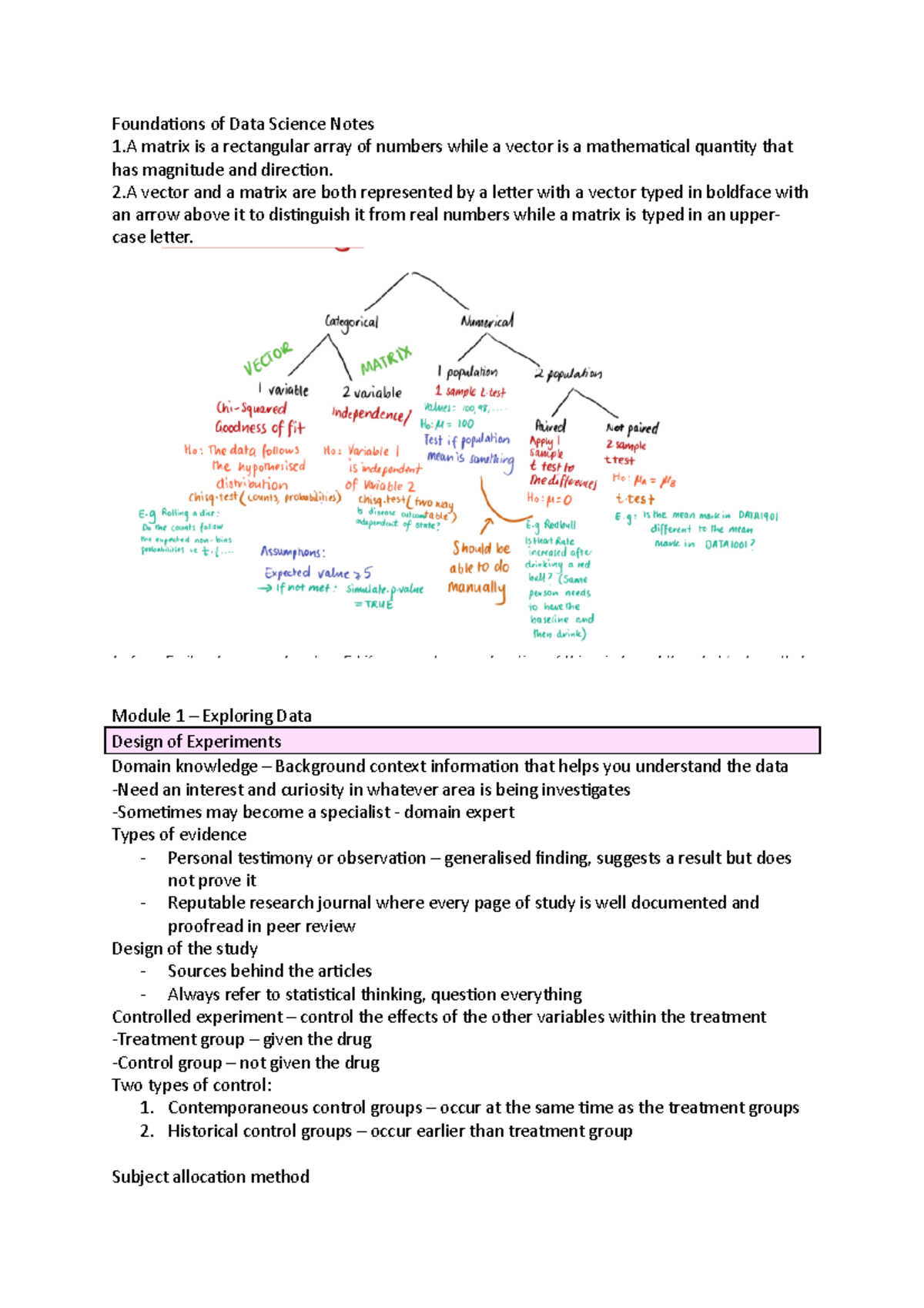 Foundations of Data Science Notes - 2 vector and a matrix are both ...