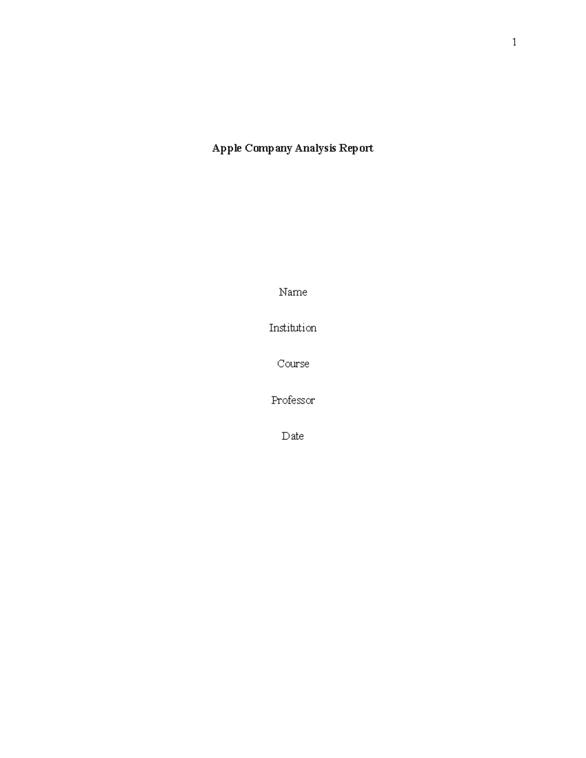 Apple Company Analysis Report - Apple Company Analysis Report Name ...