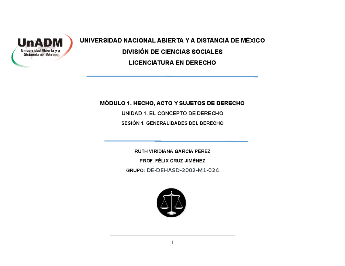 M1 U1 S1 RUGP - Ejercicios o actividades sobre generalidades del ...