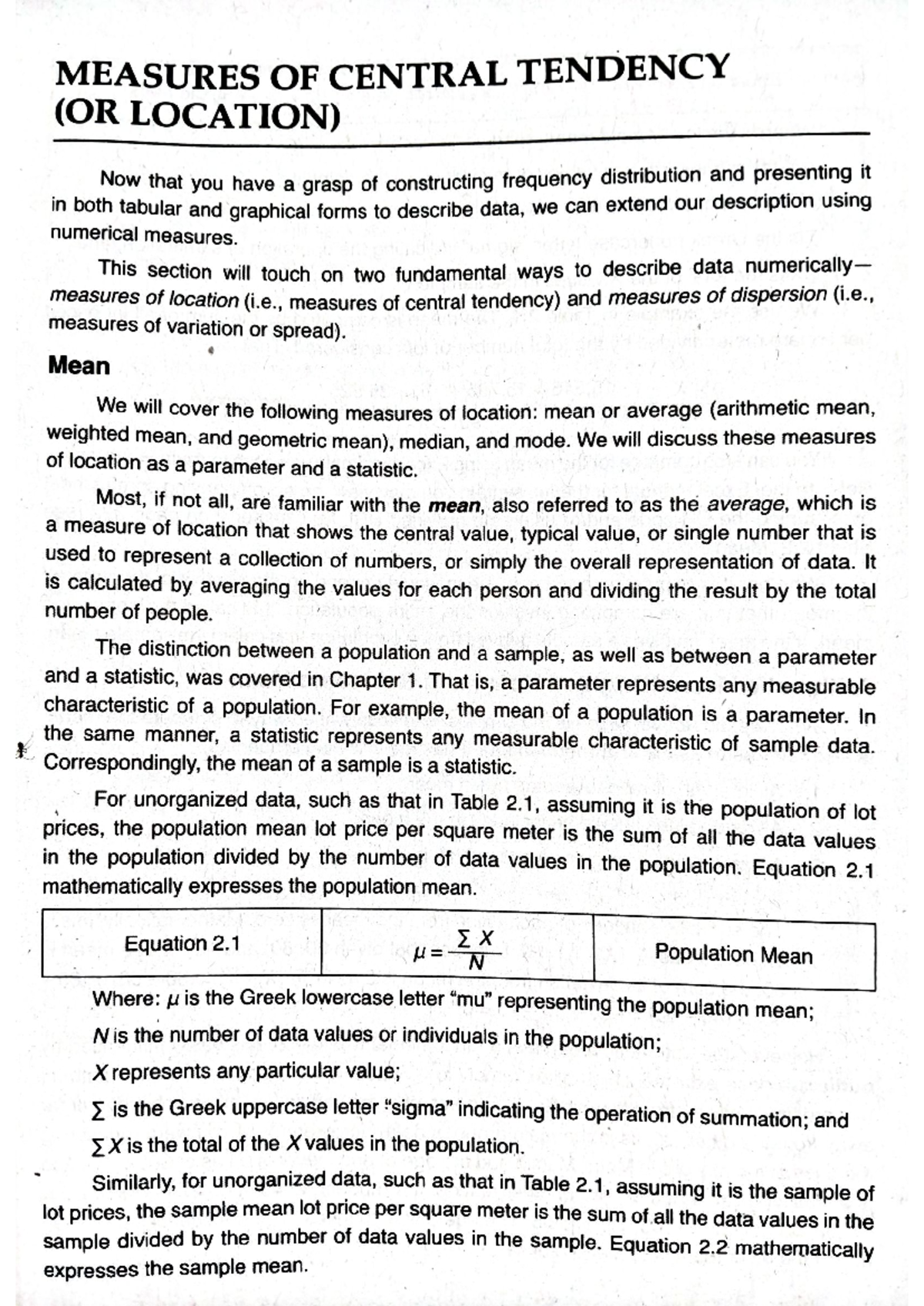 Measure of Central Tendency - MEASURES OF CENTRAL TENDENCY (OR LOCATION ...