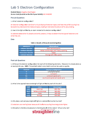 CHEM101L Lab 4 turnin - straighterline - Student Name: Angelica ...