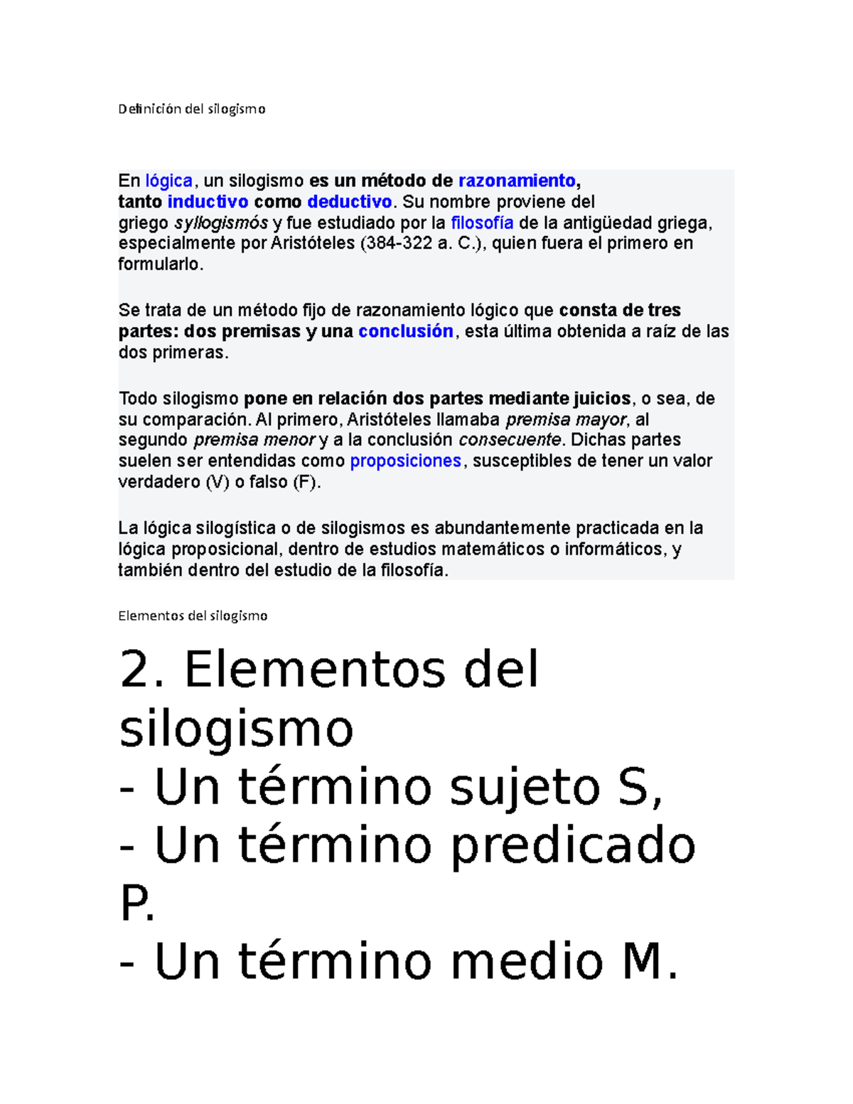 Partes Del Silogismo