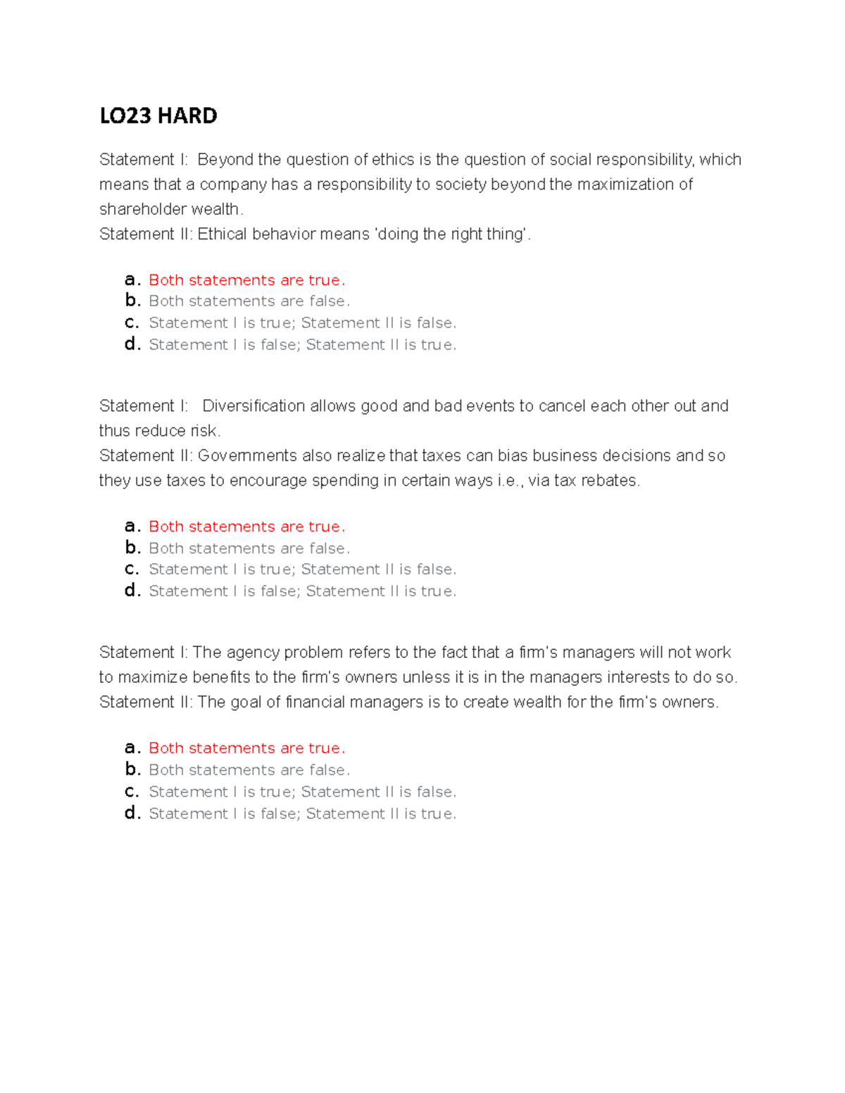 LO23 HARD - PRACTICAL ACTIVITY MULTIPLE CHOICE LO23 - LO23 HARD ...