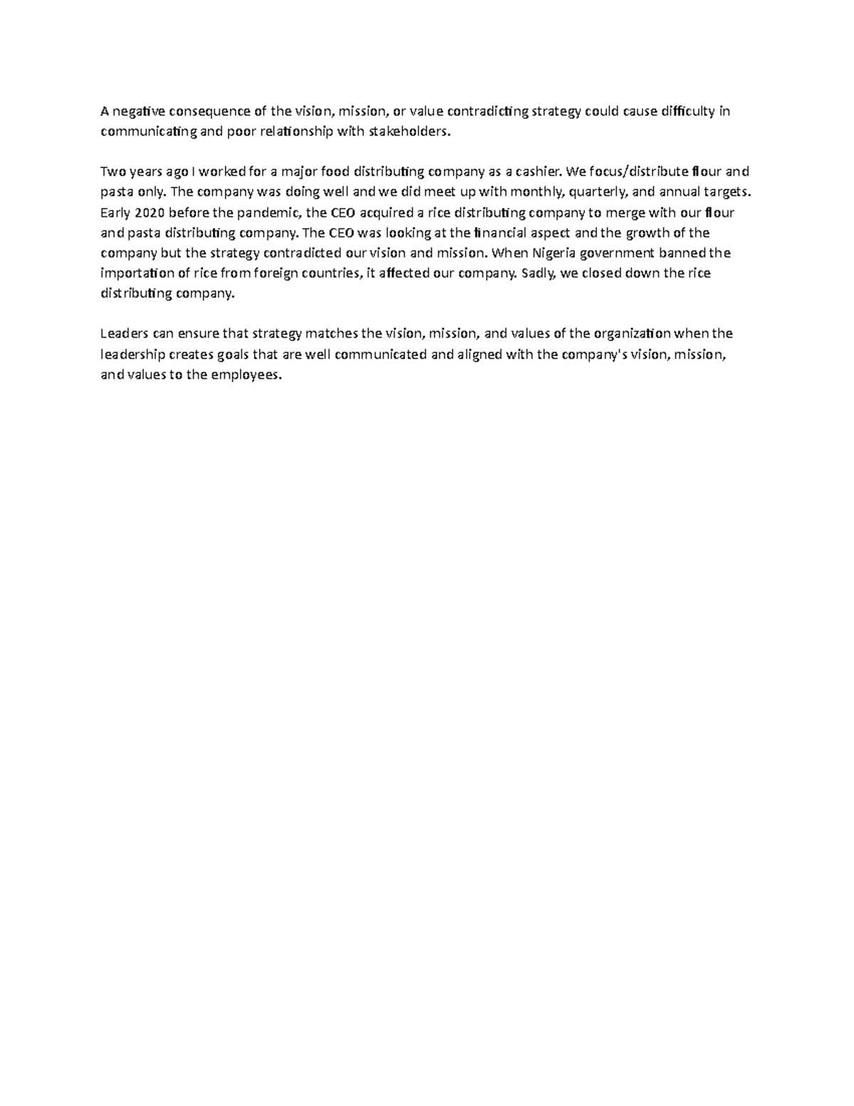Unit 5 - Assignment week 5 - A negative consequence of the vision ...