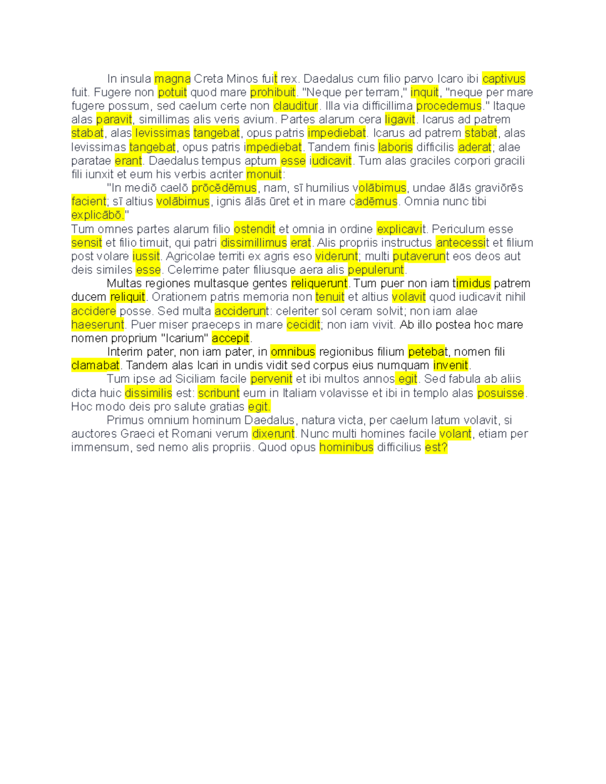 Lesson 63 - Latin translation - In insula magna Creta Minos fuit rex ...