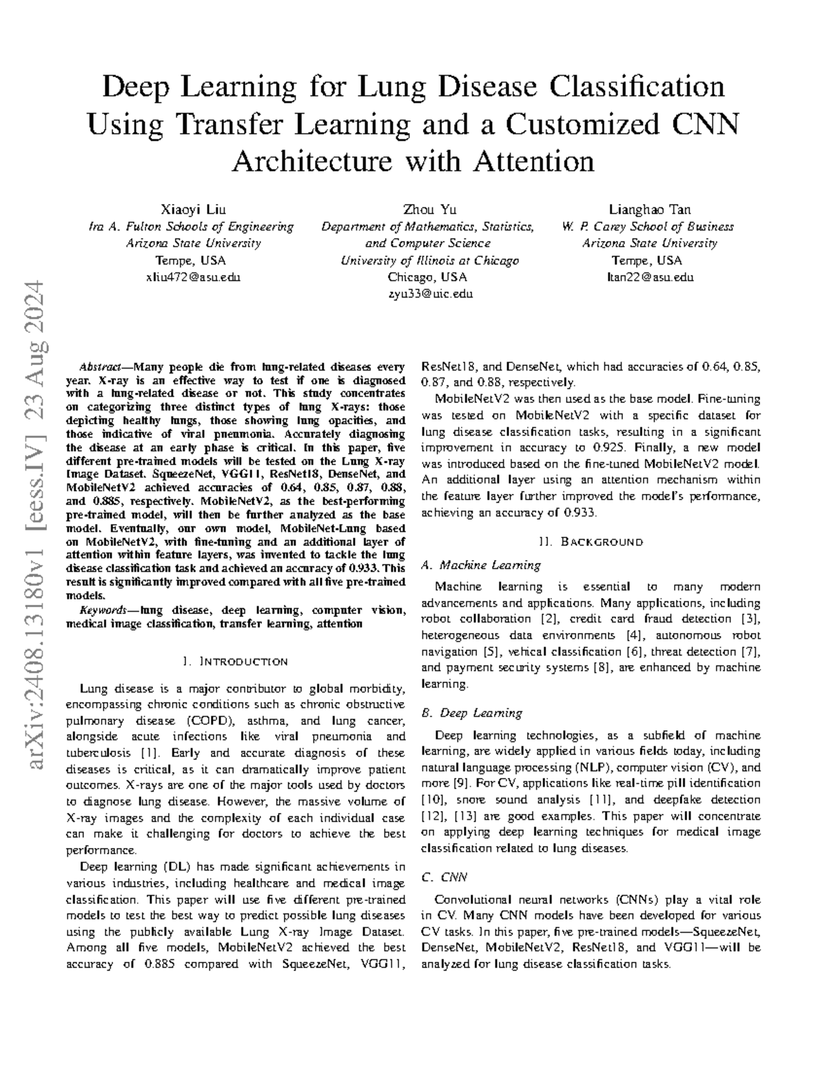 RP 1 - Research Paper - Deep Learning for Lung Disease Classification ...