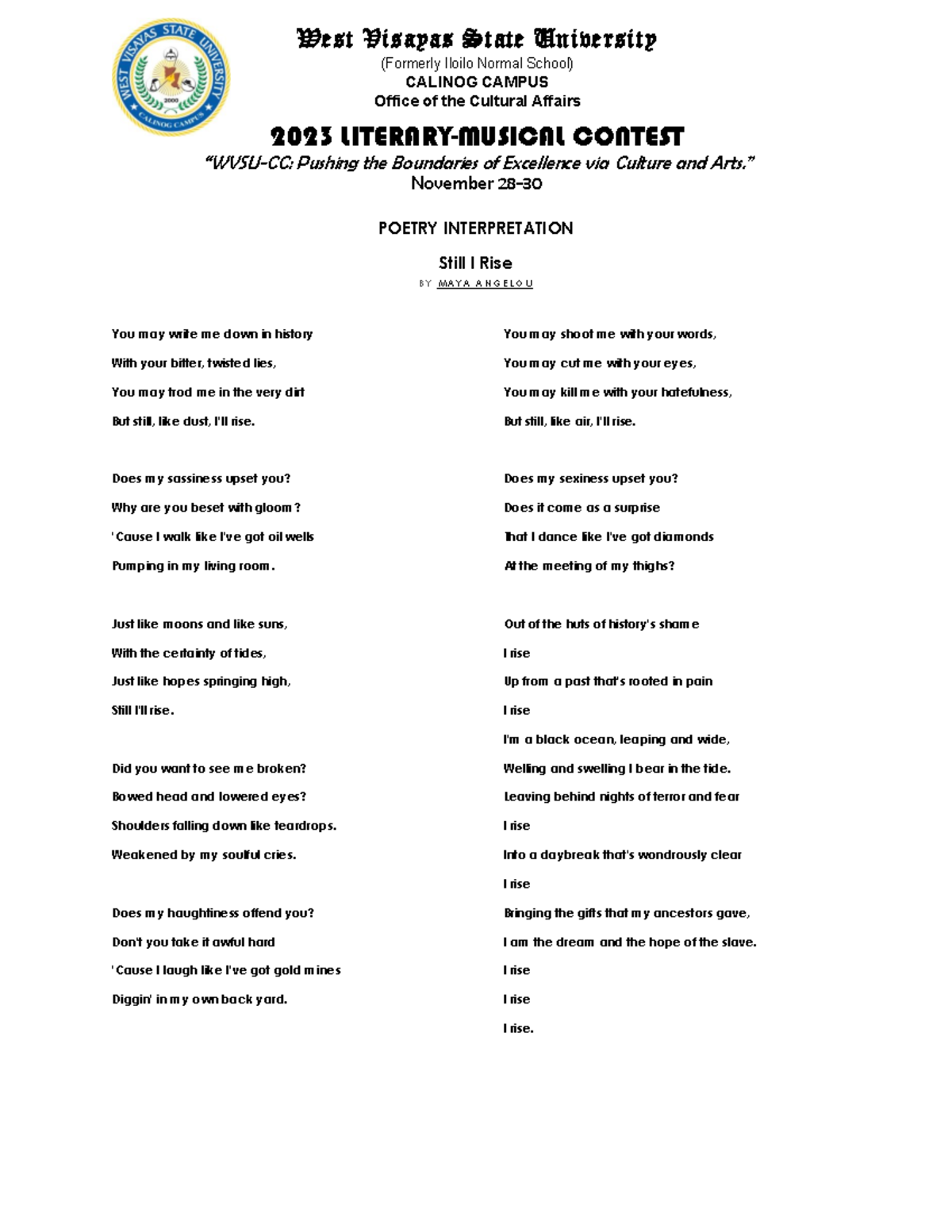 Poetry Storytelling and Pagkukuwento - (Formerly Iloilo Normal School ...