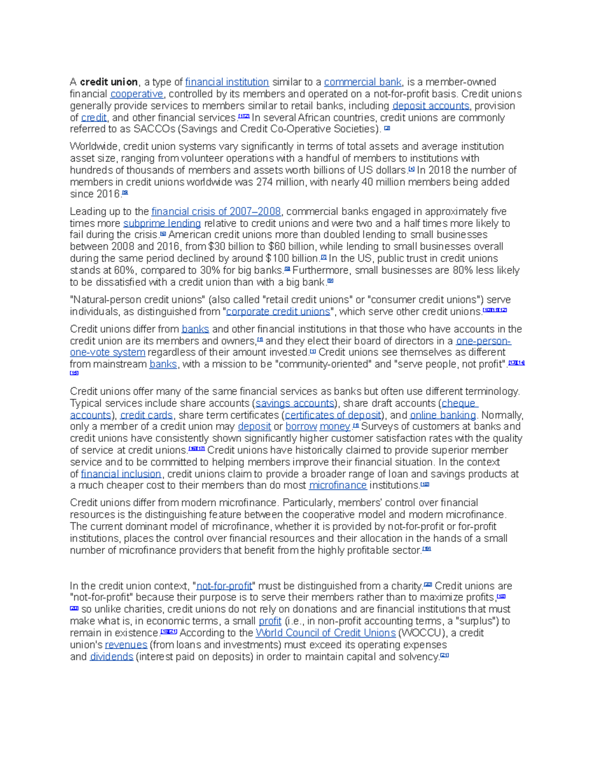 Credit union essay - Auditing and Assurance - Studocu