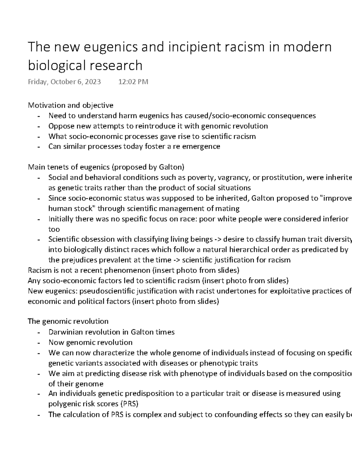 The new eugenics and incipient racism in modern biological research ...