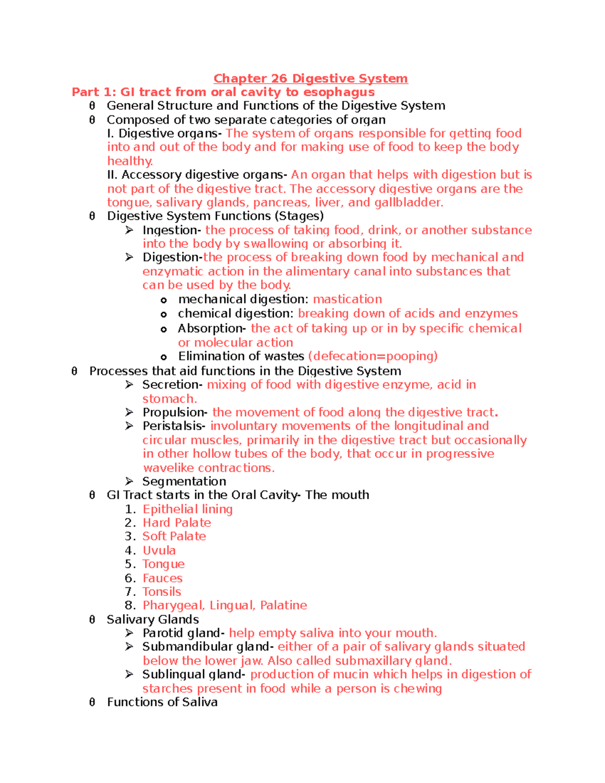 Digestive system - Dr.Cario Lecture Notes - Chapter 26 Digestive System ...