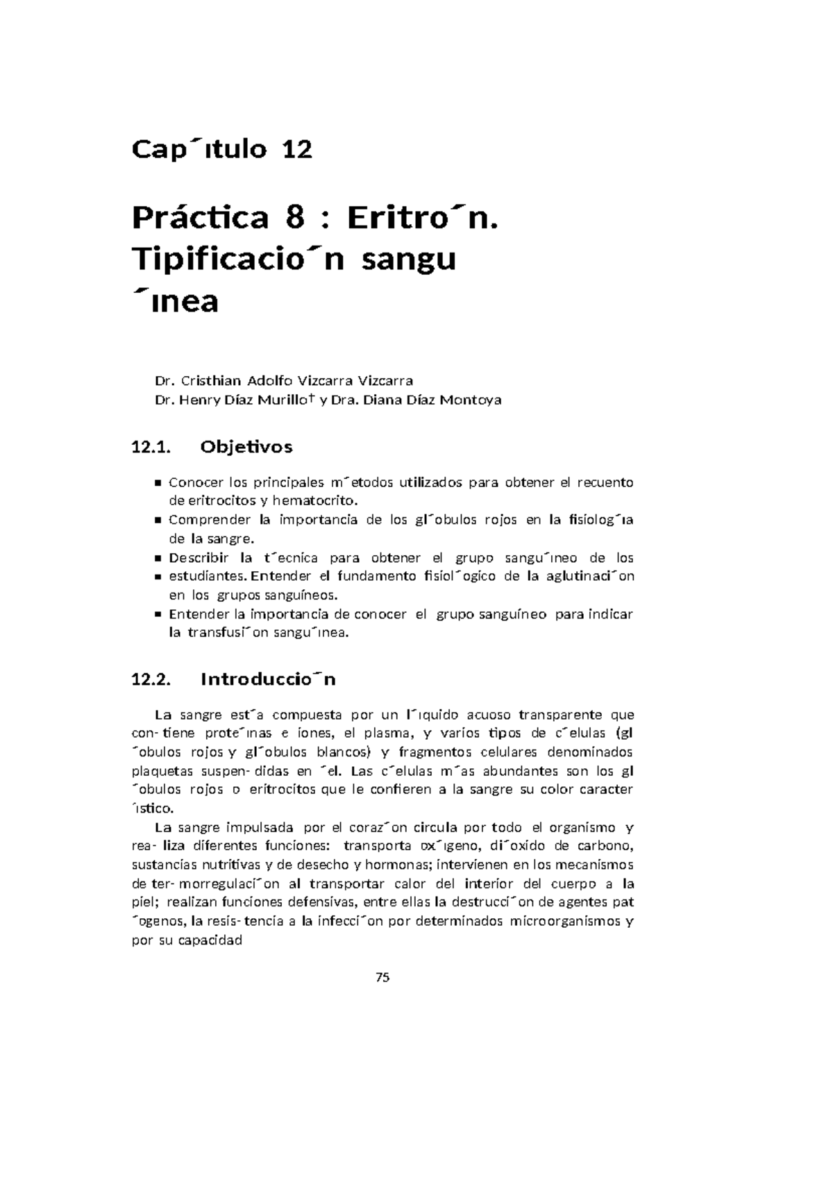 Practica 8. Eritrón, Tipificación Sanguíneacami - Cap ́ ıtulo 12 ...