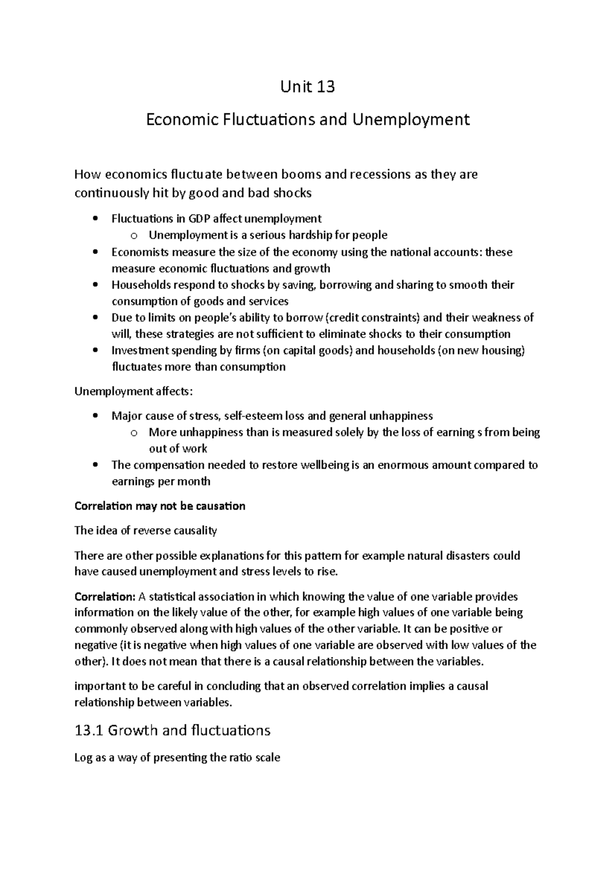 Economic Principles, Unit 13 - Unit 13 Economic Fluctuations and ...