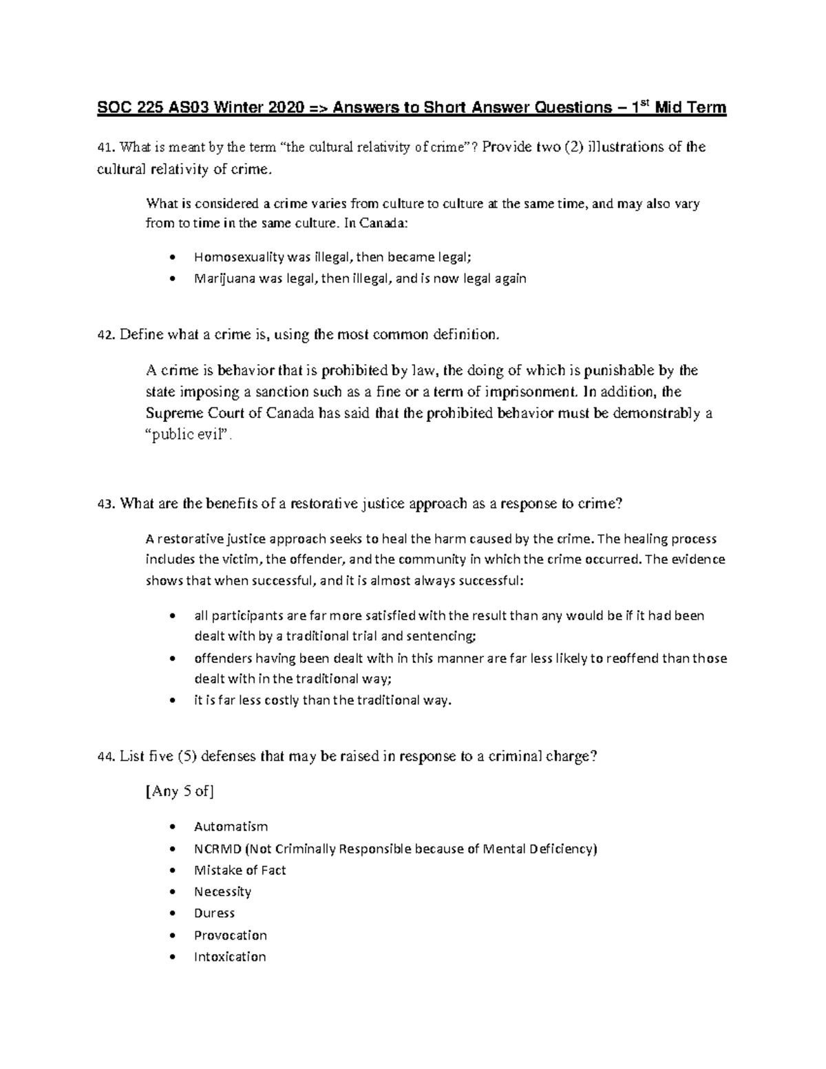 Exam 2020, questions and answers - Warning: TT: undefined function: 32 SOC 225 AS03 Winter 2020 ...