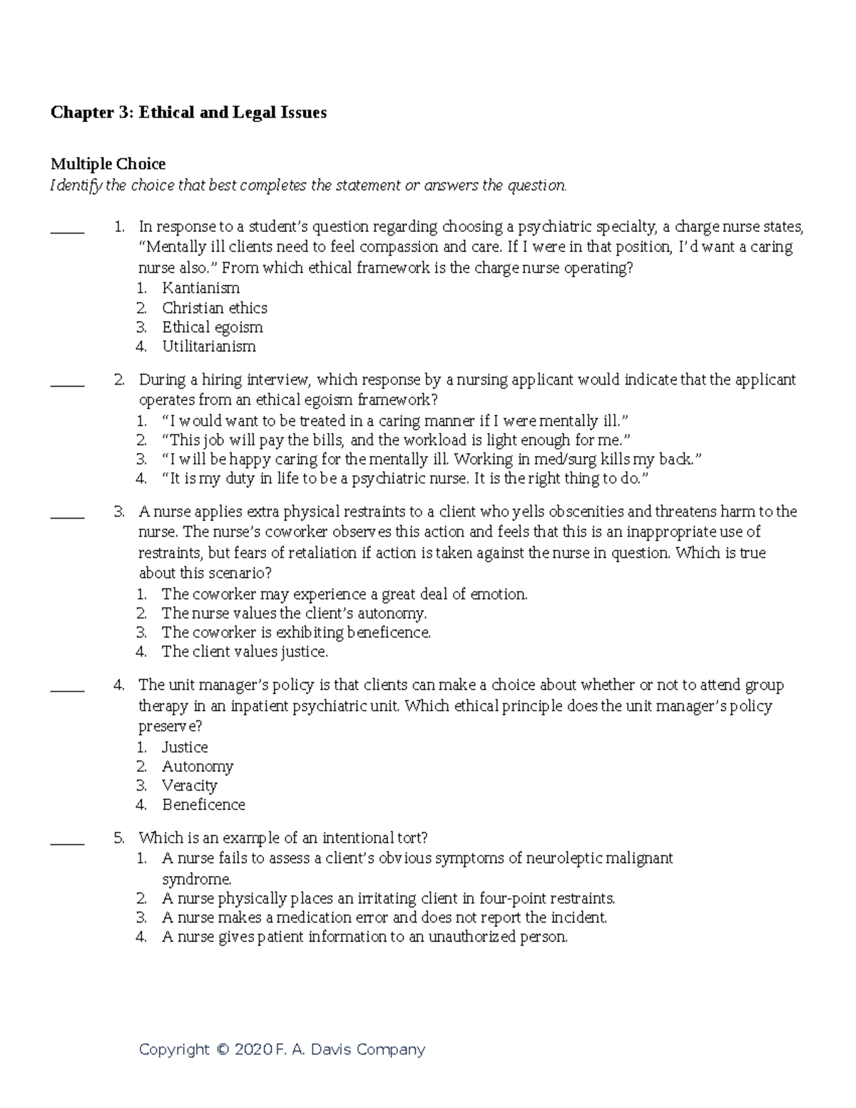 Chapter 3 Ethical and Legal Issues - PSYC 4322 - UH - Studocu