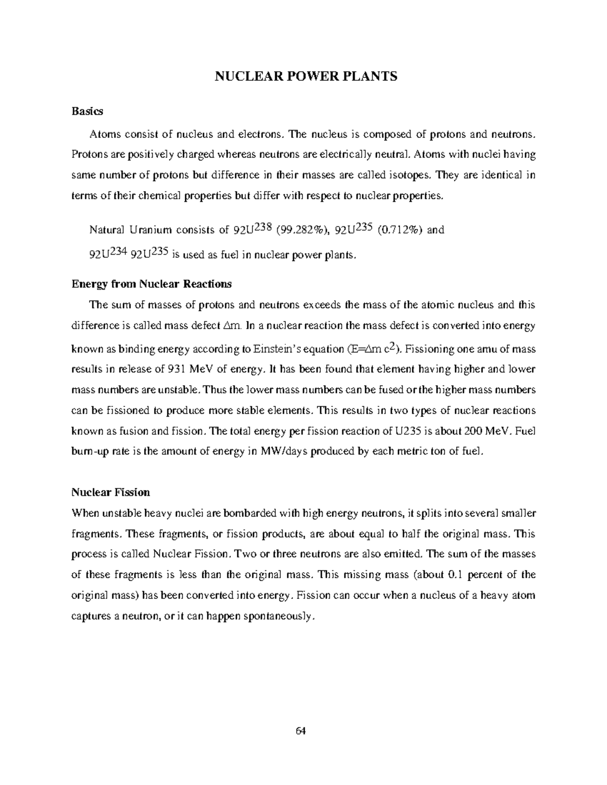 Nuclear AND Combined Power Plant - NUCLEAR POWER PLANTS Basics Atoms ...