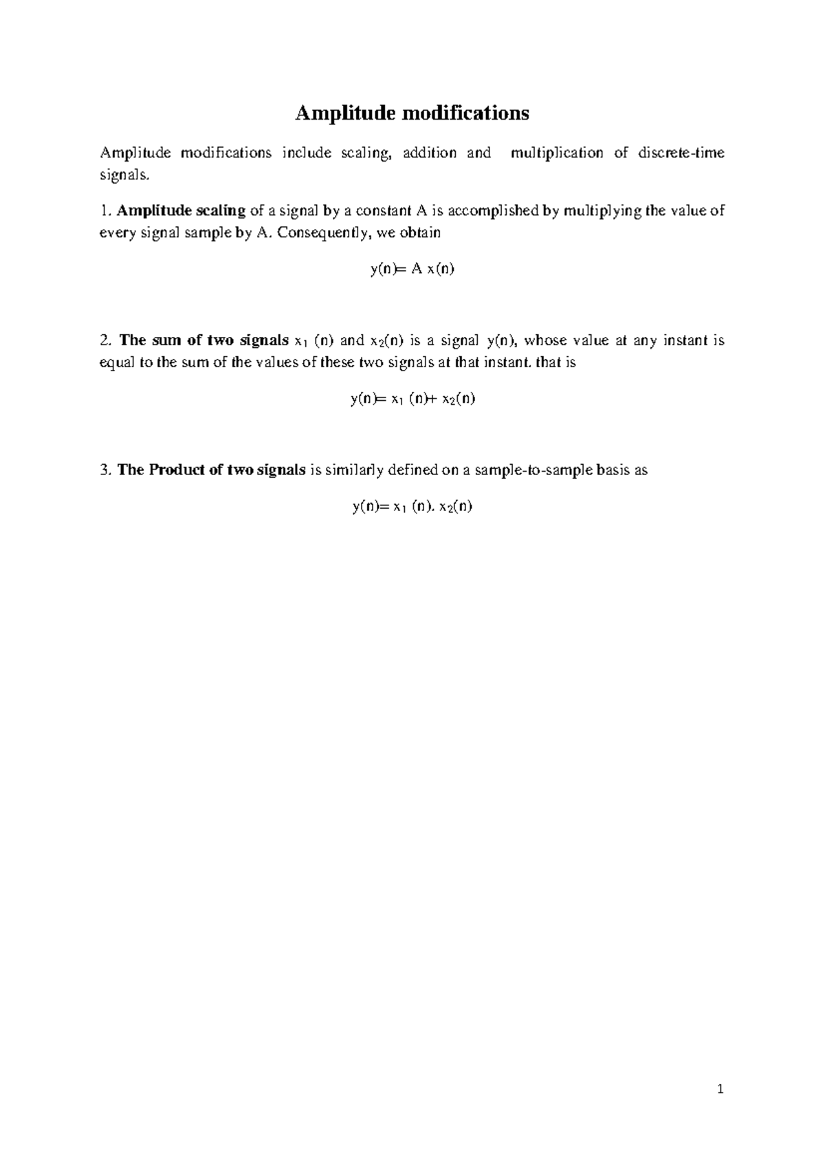 DSP MOD-1 PART-3 Discrete Time Systems - Amplitude modifications ...