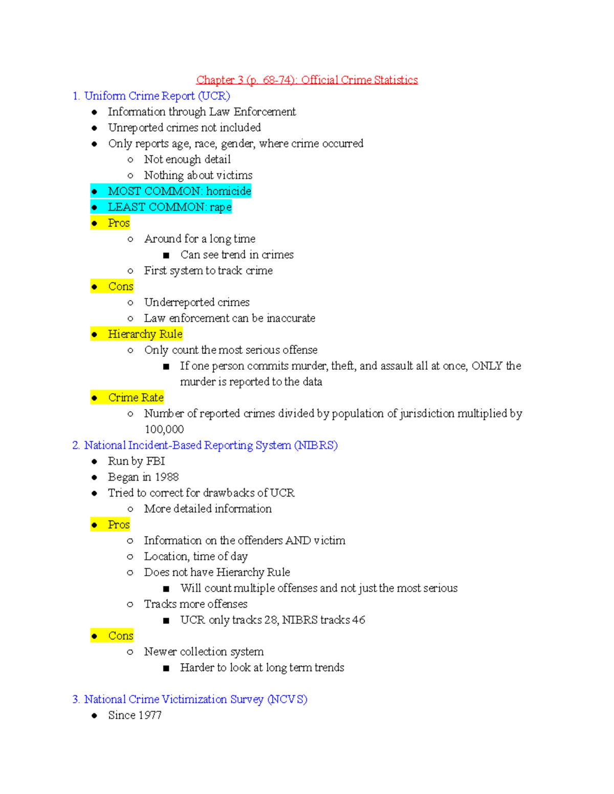 Chapter 3 Official Crime Statistics - Chapter 3 (p. 68-74): Official ...