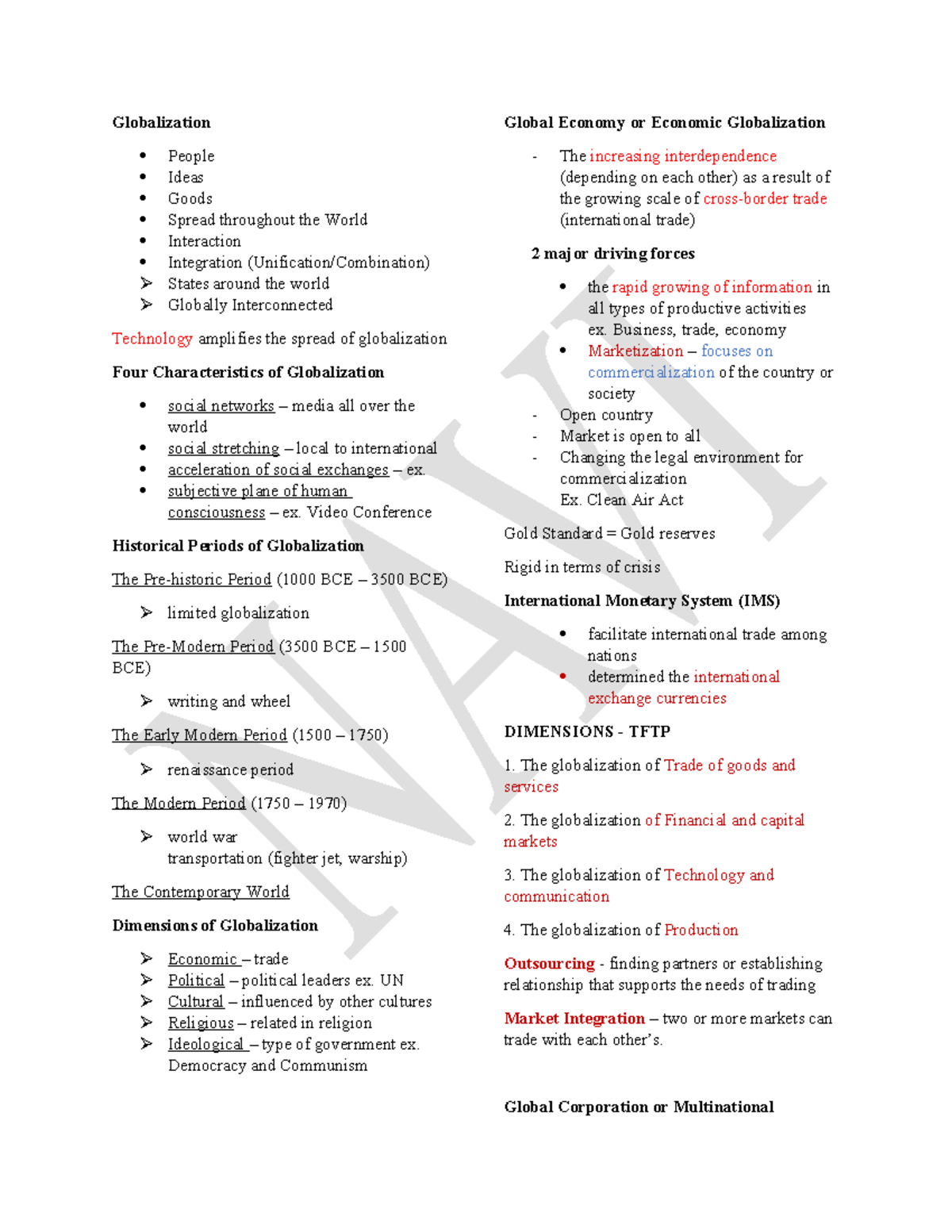 Contemporary World - Globalization People Ideas Goods Spread throughout ...