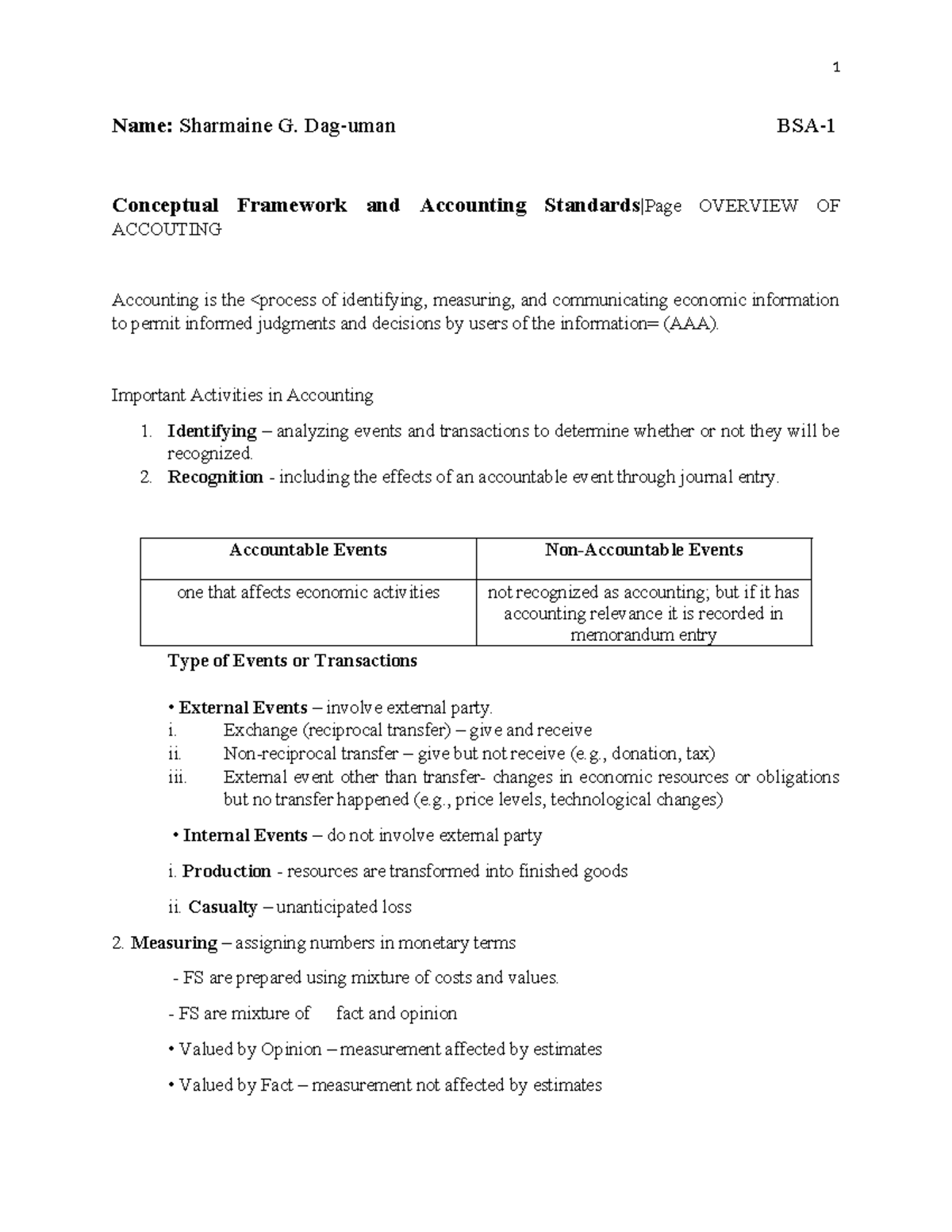 Conceptual Framework and Accounting Standards Overview - Name ...