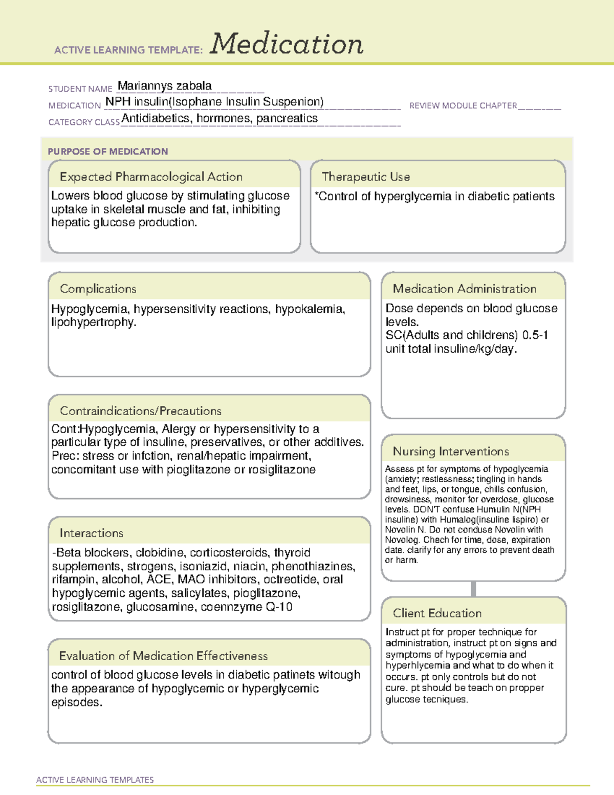 ATIMedication Template(NPH Insulin) - ACTIVE LEARNING TEMPLATES ...