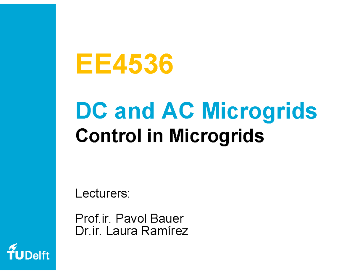 EE4536 W4 - EE DC and AC Microgrids Control in Microgrids Lecturers ...