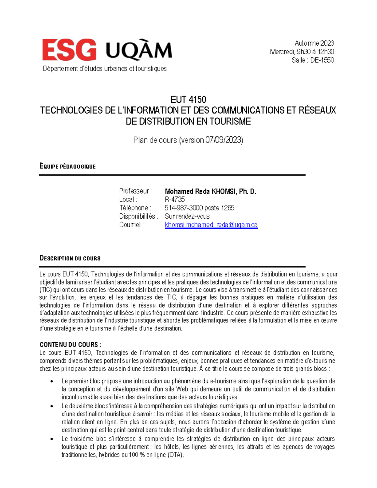 Httpsena 01.uqam.capluginfile - EUT 4150 TECHNOLOGIES DE L’INFORMATION ET DES COMMUNICATIONS ET ...