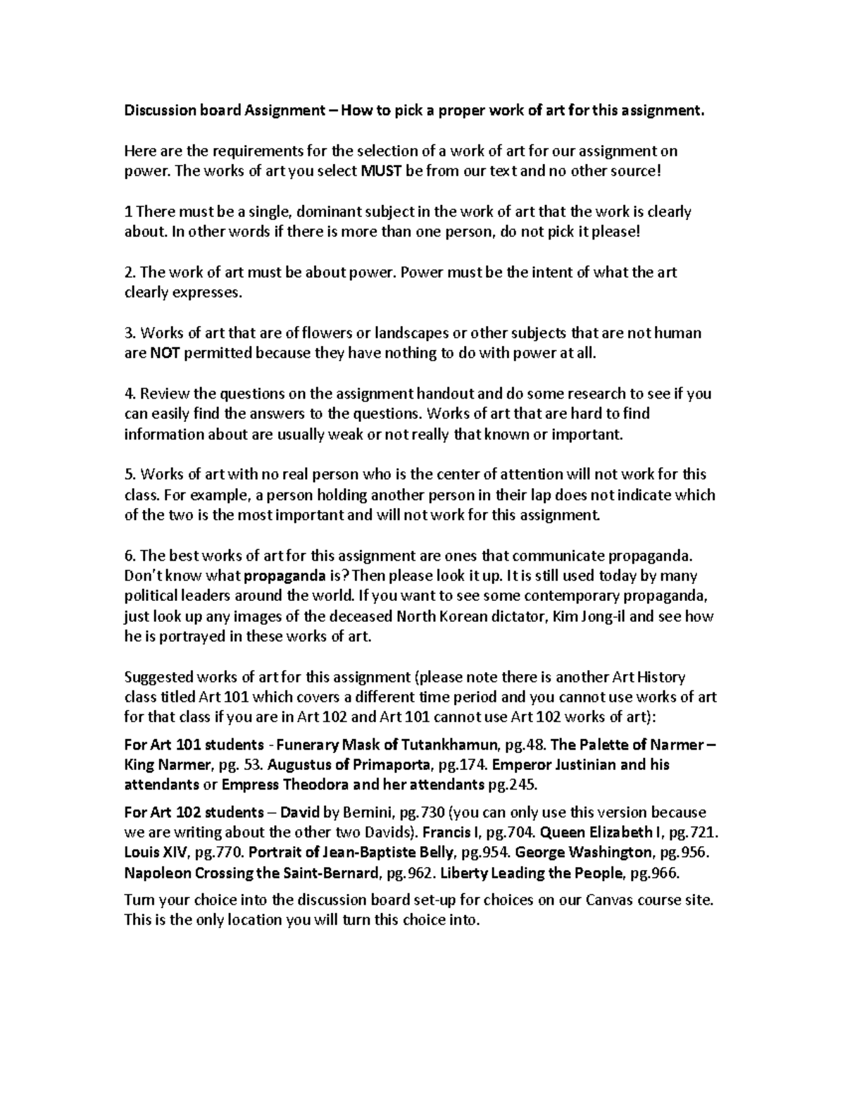 AH guide to picking art for DB 2023 - Discussion board Assignment – How ...