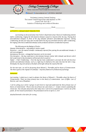 Btled Detailed Lesson PLAN - DETAILED LESSON PLAN Number of learners ...