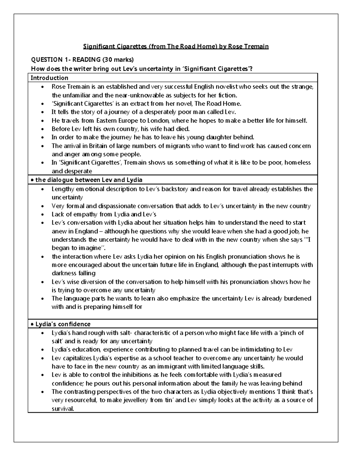 Practice Material IGCSE Language and Literature - Significant ...