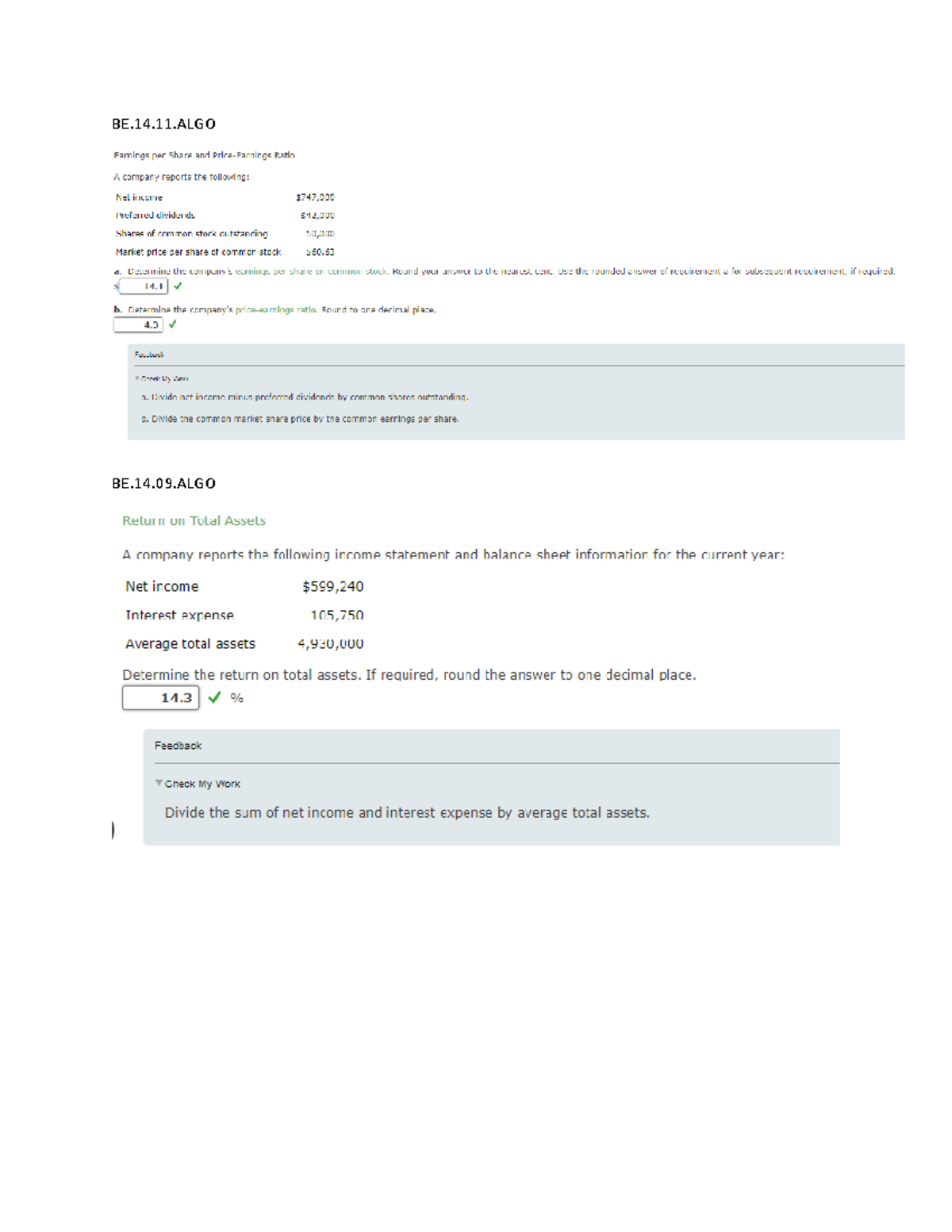 (SD) Module 7 - Problem Set (7-8) - BE.14.11 Earnings per Share and ... (SD) Module 7 - Problem Set (7-8) - BE.14.11 Earnings per Share and ...